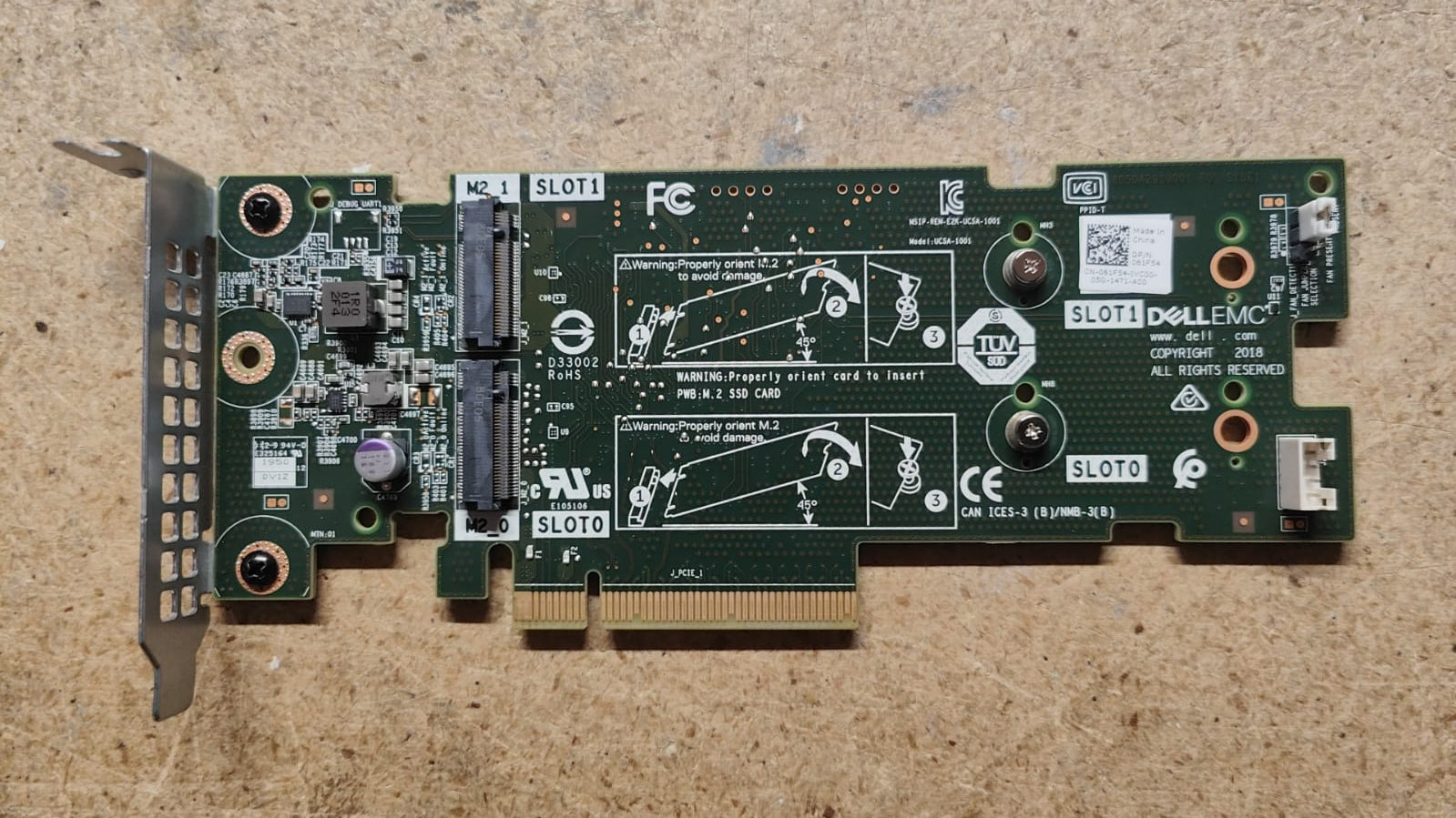 61F54 Dell SSD M.2 PCIe X2 Solid State Storage Adapter Card 2nd :: Alt ...